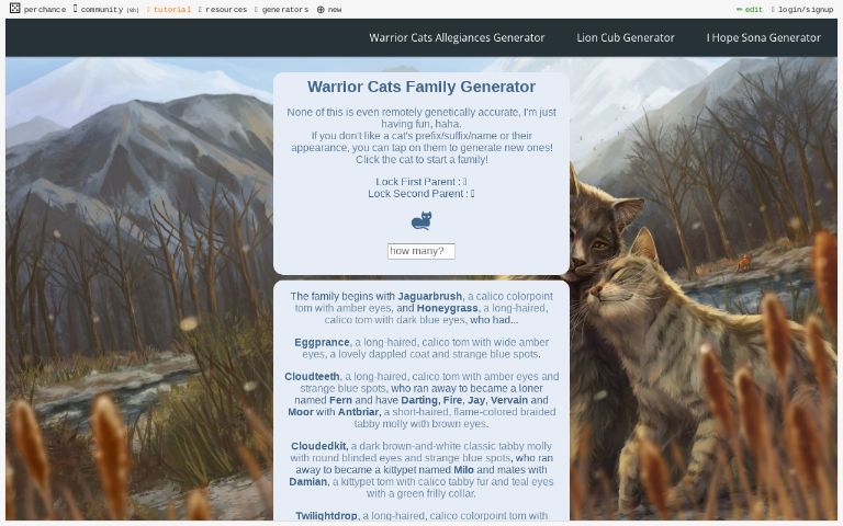 Warrior Cats Family Generator