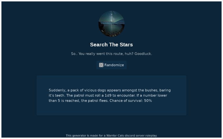 Search The Stars ― Perchance Generator