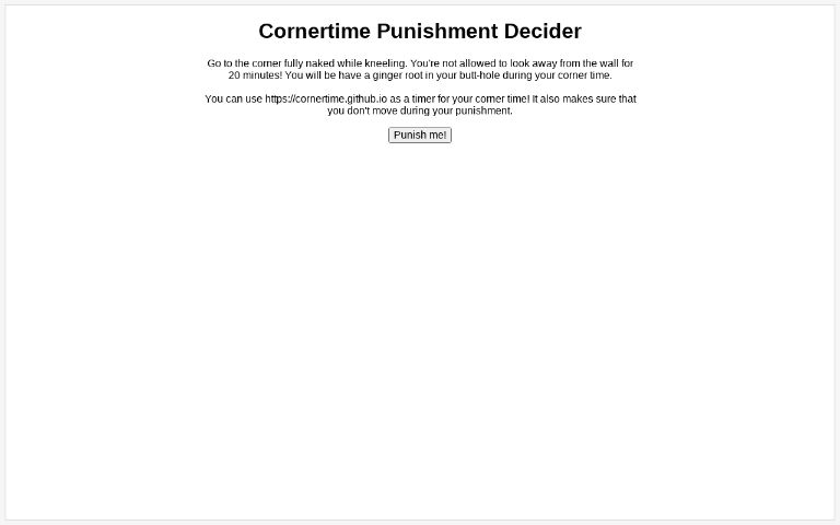Cornertime Punishment Decider ― Perchance Generator