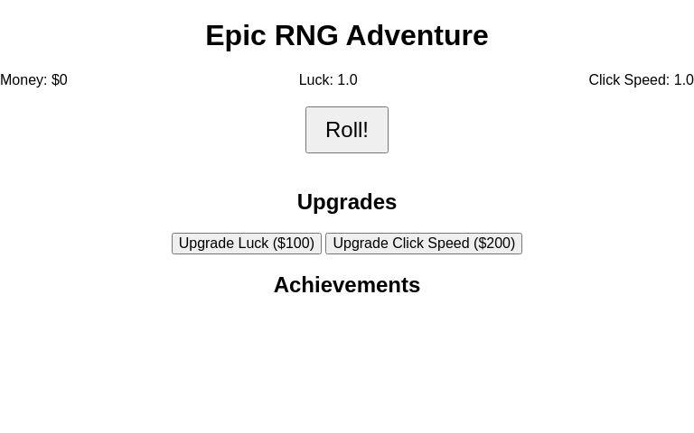 Epic RNG Adventure ― Perchance Generator