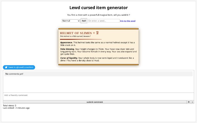 Lewd cursed item generator