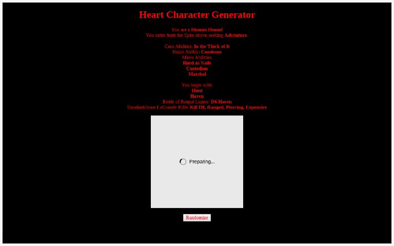 Heart Character Generator