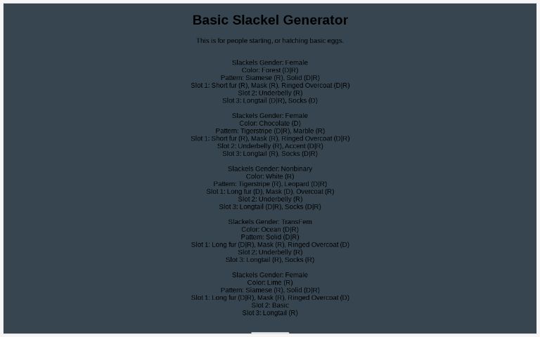 Basic Slackel Generator