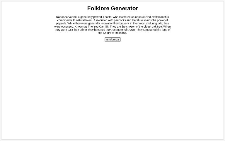 Folklore Generator
