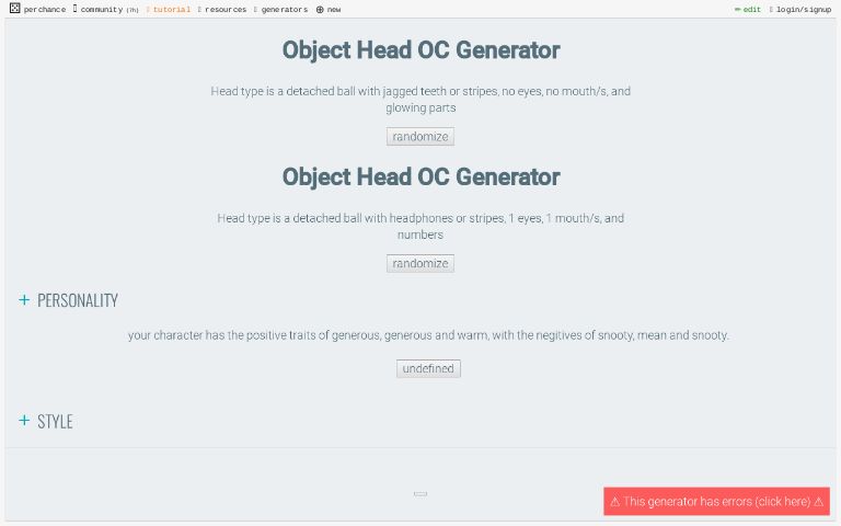 Object Head OC Generator