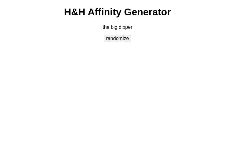 H&H Affinity Generator