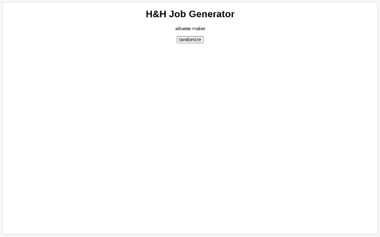 H&H Job Generator