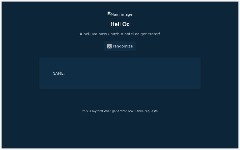 Hell Oc ― Perchance Generator
