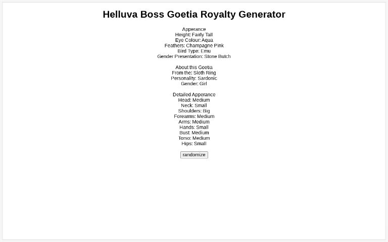 Helluva Boss Goetia Royalty Generator