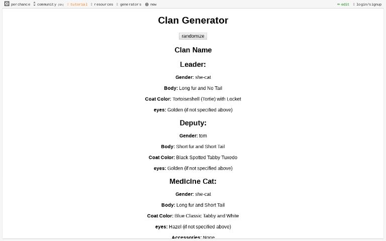 Clan Generator