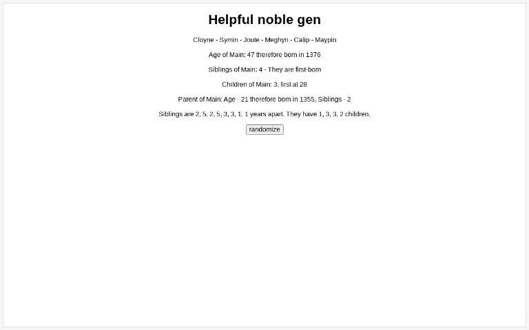 Helpful noble gen ― Perchance Generator