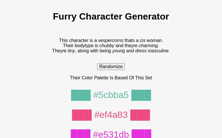 Furry Character Generator