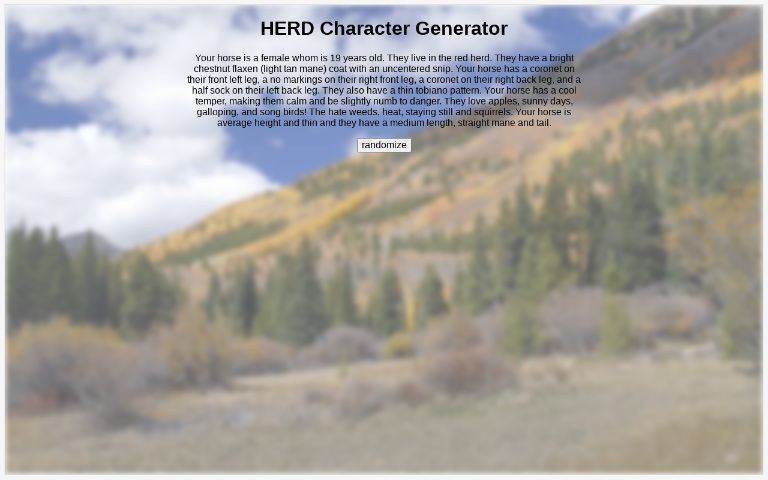 HERD Character Generator