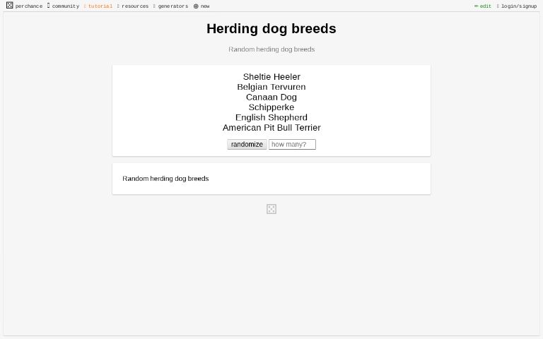 Herding dog breeds ― Perchance Generator
