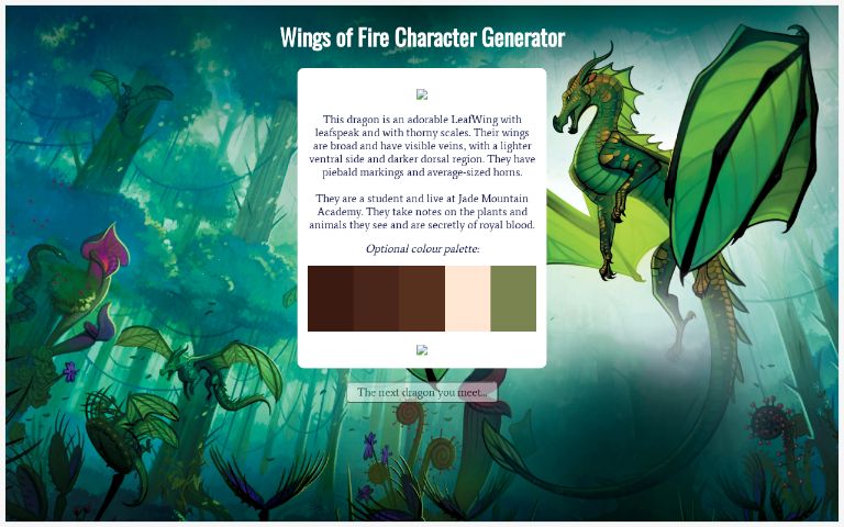 Wings of Fire Character Generator