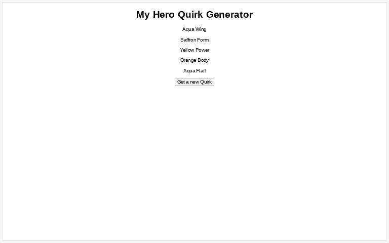 My Hero Quirk Generator