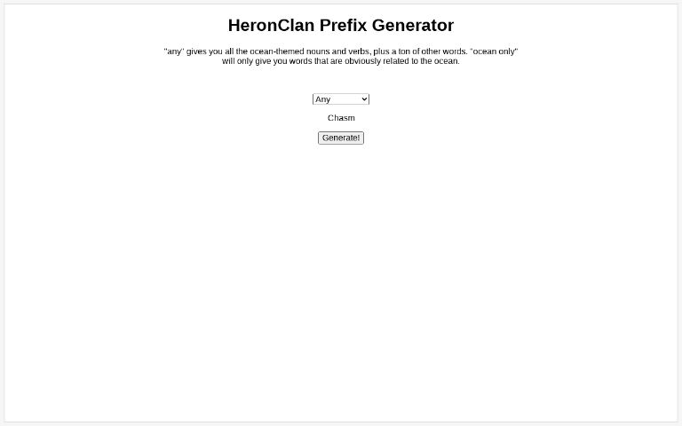 HeronClan Prefix Generator