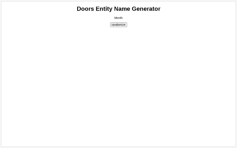 Doors Entity Name Generator