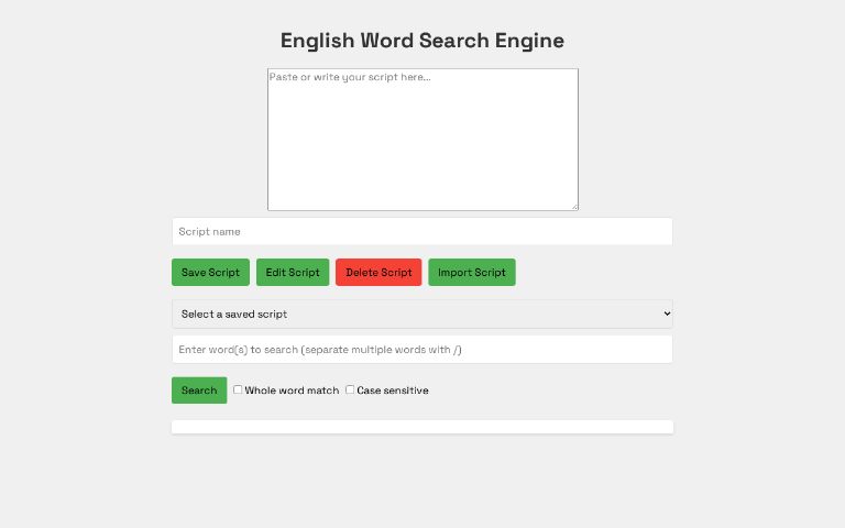 English Word Search Engine ― Perchance Generator