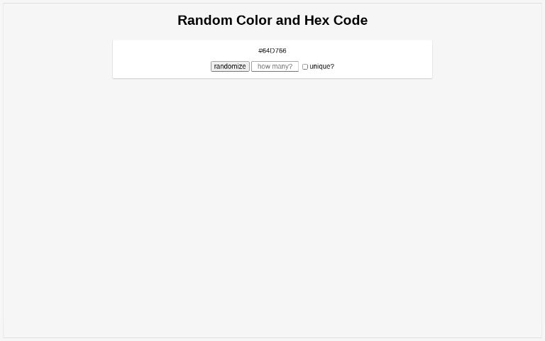 Random Color and Hex Code ― Perchance Generator