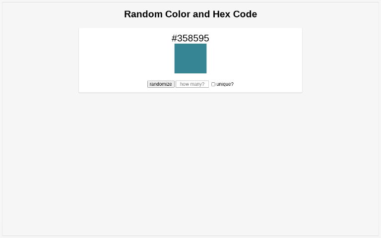 Random Color and Hex Code ― Perchance Generator