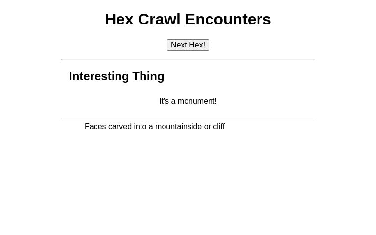 Hex Crawl Encounters ― Perchance Generator