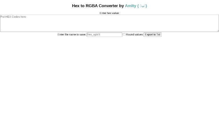 Hex to RGBA Converter by Amity ( ꈍᴗꈍ) ― Perchance Generator