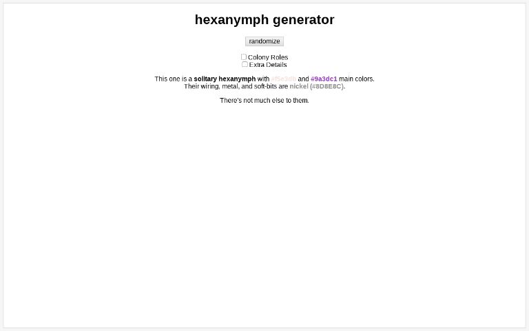 hexanymph generator