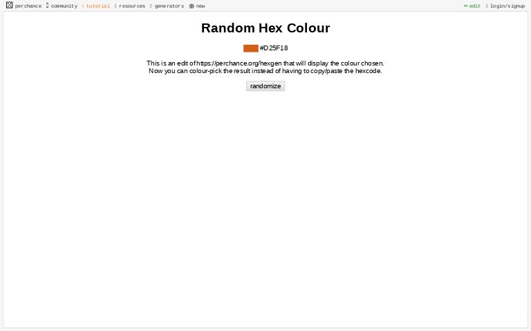 Random Hex Colour ― Perchance Generator