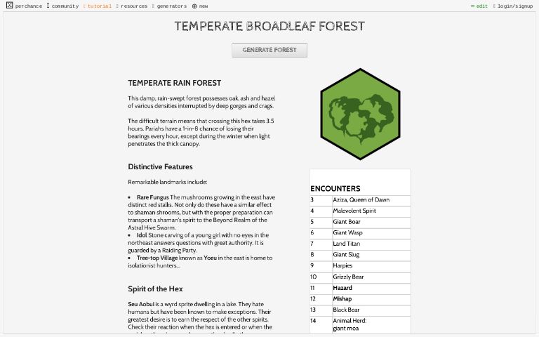 TEMPERATE BROADLEAF FOREST ― Perchance Generator