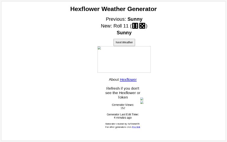 Hexflower Weather Generator