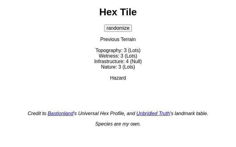 Hex Tile ― Perchance Generator