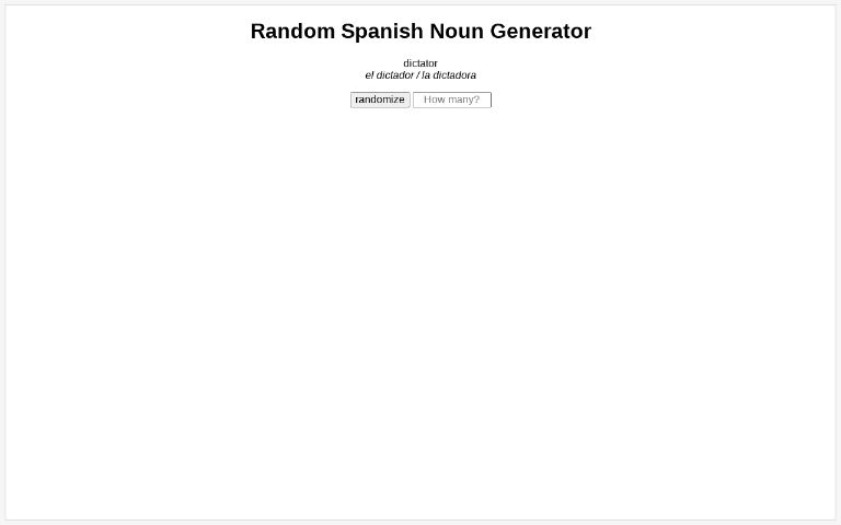 Random Spanish Noun Generator