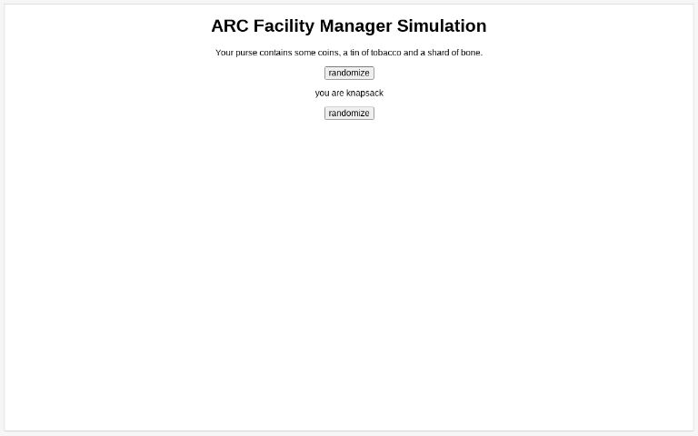 ARC Facility Manager Simulation ― Perchance Generator