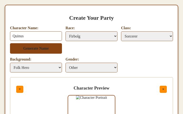 Create Your Party ― Perchance Generator