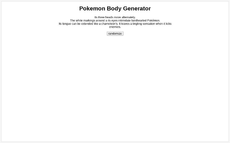 Pokemon Body Generator
