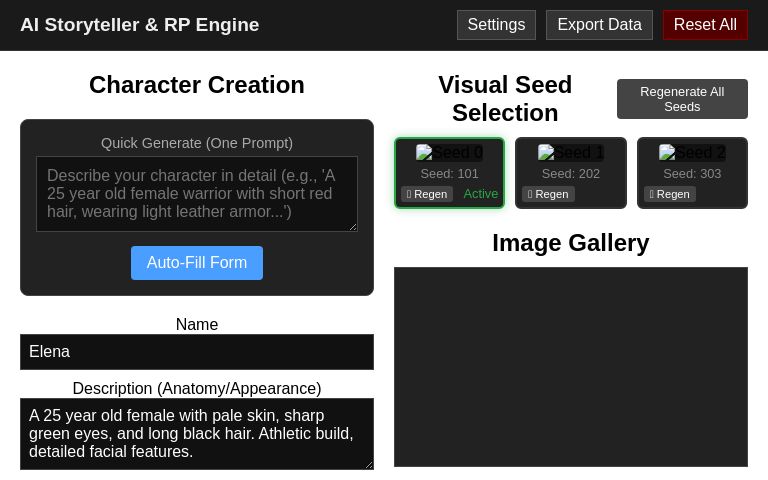 AI Storyteller & RP Engine ― Perchance Generator