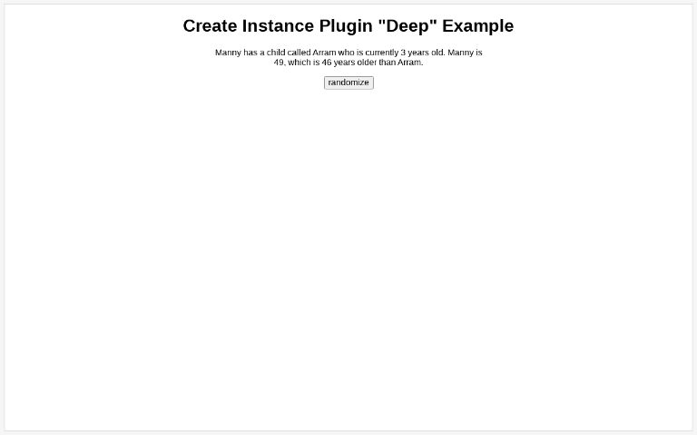 Create Instance Plugin "Deep" Example