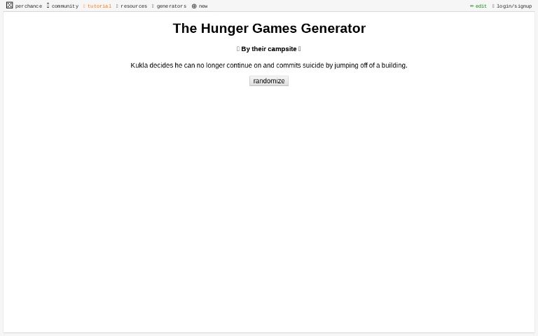 The Hunger Games Generator