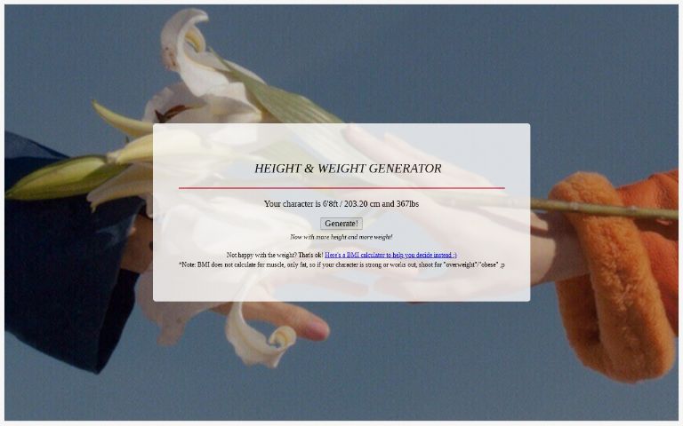 Height & Weight Generator
