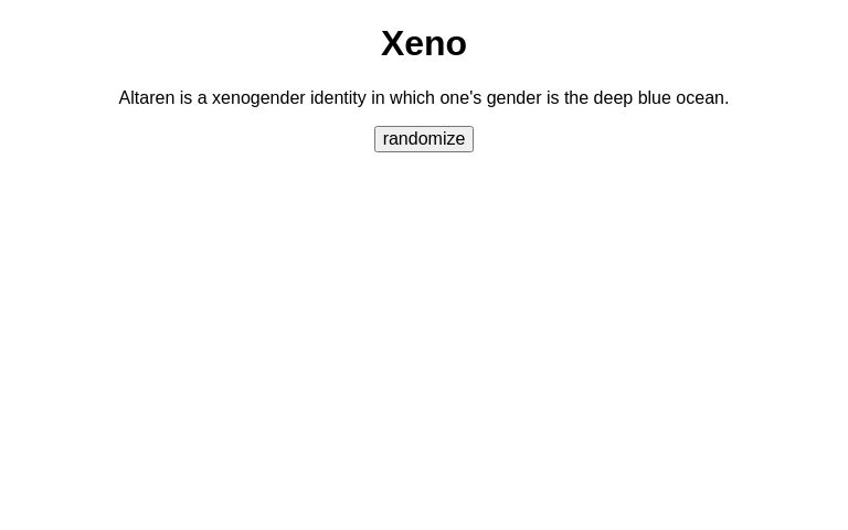 Xeno ― Perchance Generator