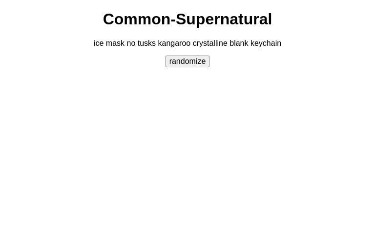 Common-Supernatural ― Perchance Generator