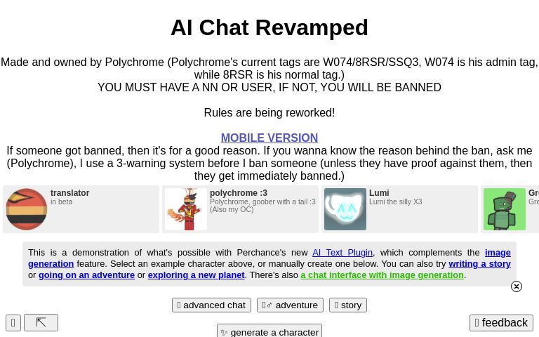 AI Chat Revamped 2. (online, free, no sign-up, unlimited)