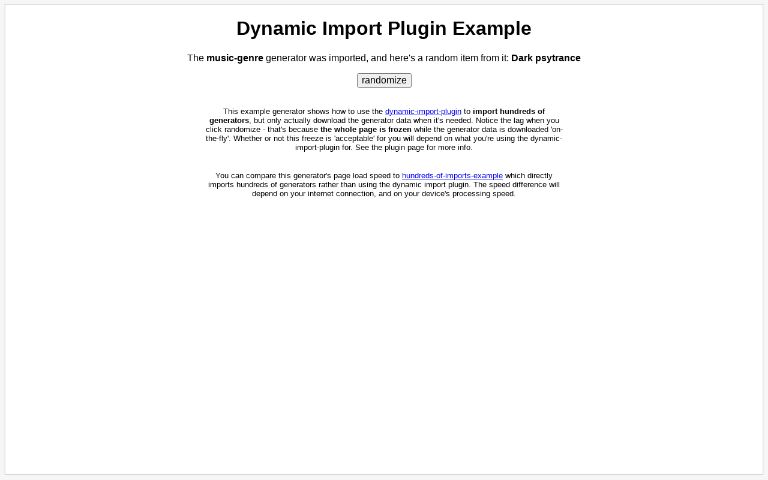 Dynamic Import Plugin Example