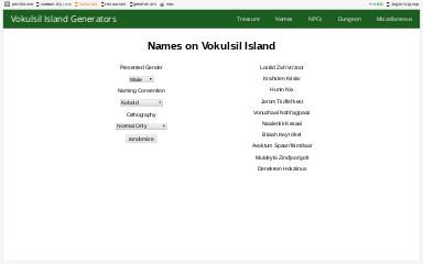 Names on Vokulsil Island ― Perchance Generator