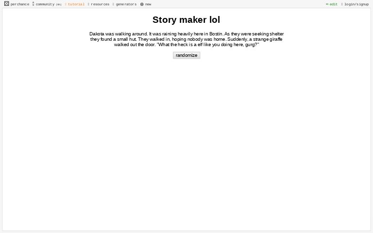 Story maker lol ― Perchance Generator