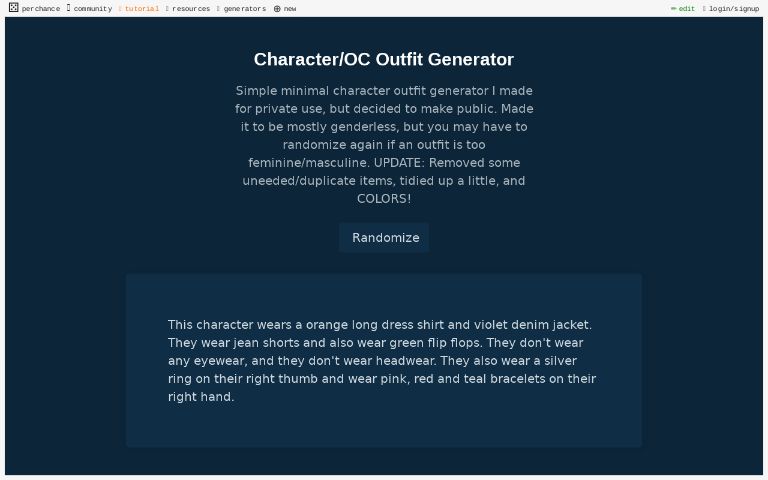 Character/OC Outfit Generator