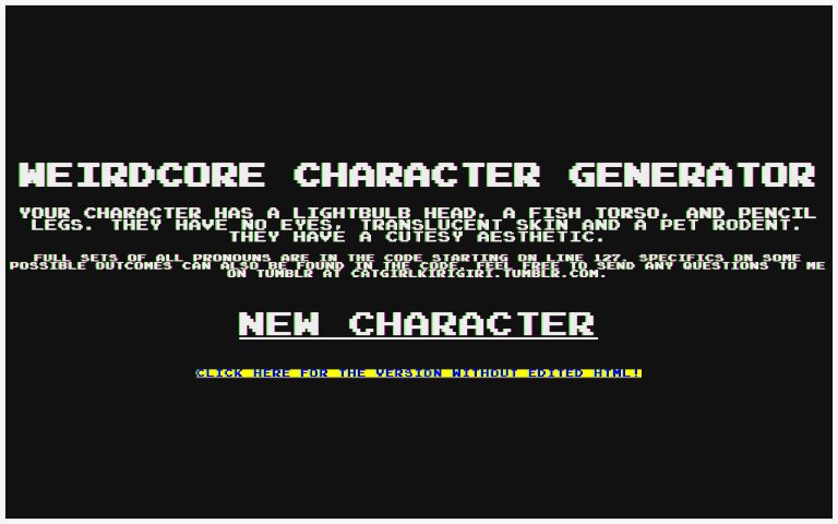 Weirdcore Character Generator