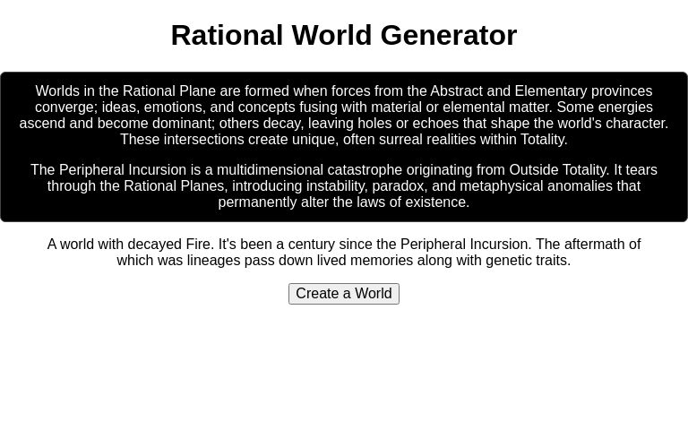 Rational World Generator
