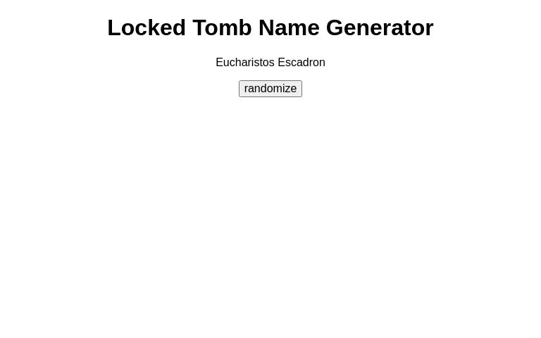 Locked Tomb Name Generator